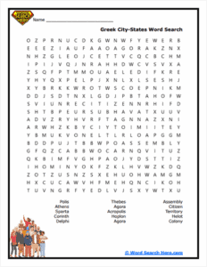 Ancient Greece Word Searches | Printable PDF Social Studies Activity