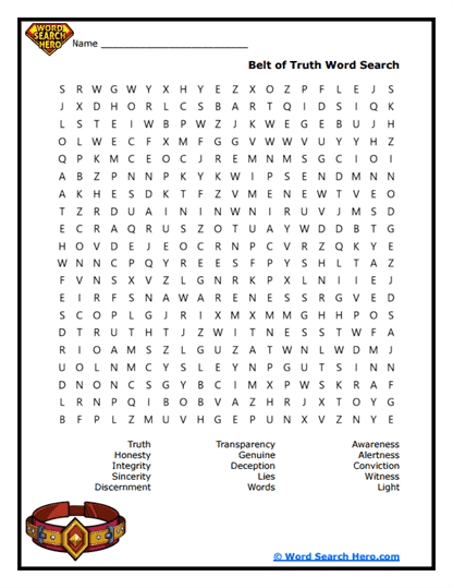 Armor of God Word Searches - Word Search Hero.com