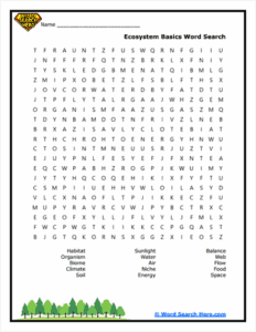 Ecosystems Word Search Printables | Ecology PDFs | Word Search Hero