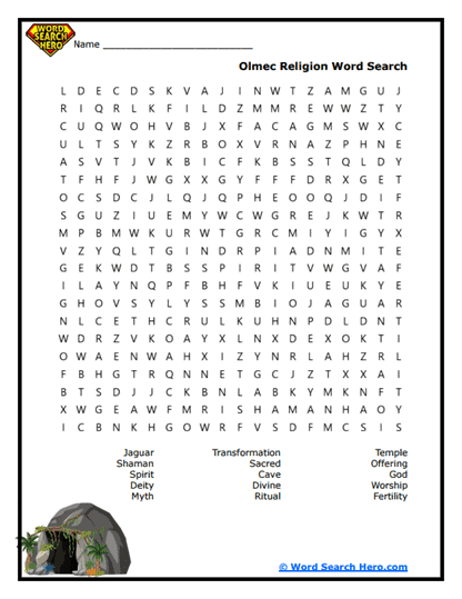 Olmec Civilization Word Searches - Word Search Hero.com