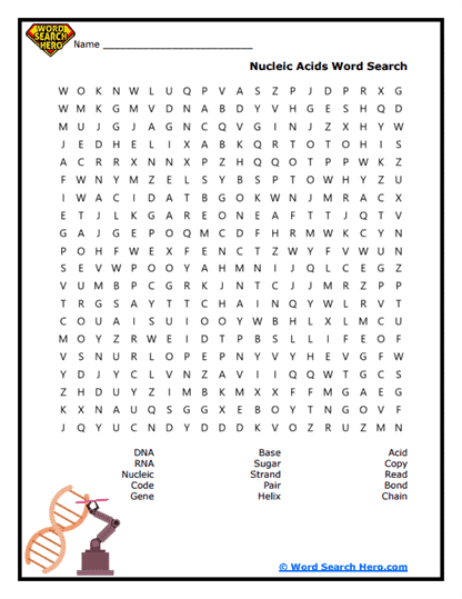 Chemistry Word Searches - Word Search Hero.com