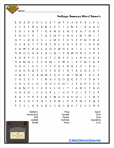 Electricity Word Search Printables | Physics PDF Collection | Word ...