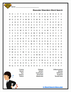 Muscular System Word Search Printables | Muscle Anatomy PDFs | Word ...