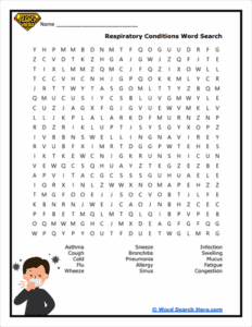 Respiratory System Word Searches - Word Search Hero.com