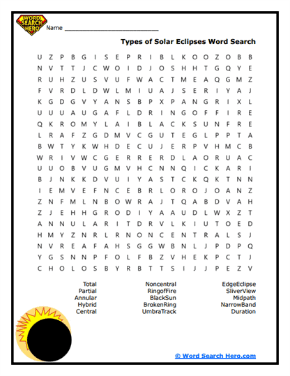 Space Word Searches - Word Search Hero.com