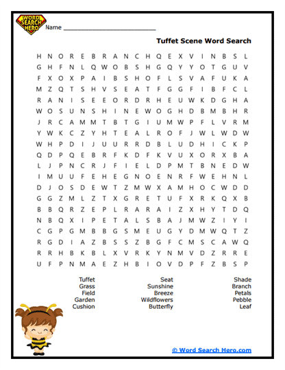 Little Miss Muffet Word Searches | Nursery Rhyme - Word Search Hero.com